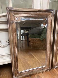 Small Rustic Wood Mirror 60cm x 40cm – La Petite Maison Francaise